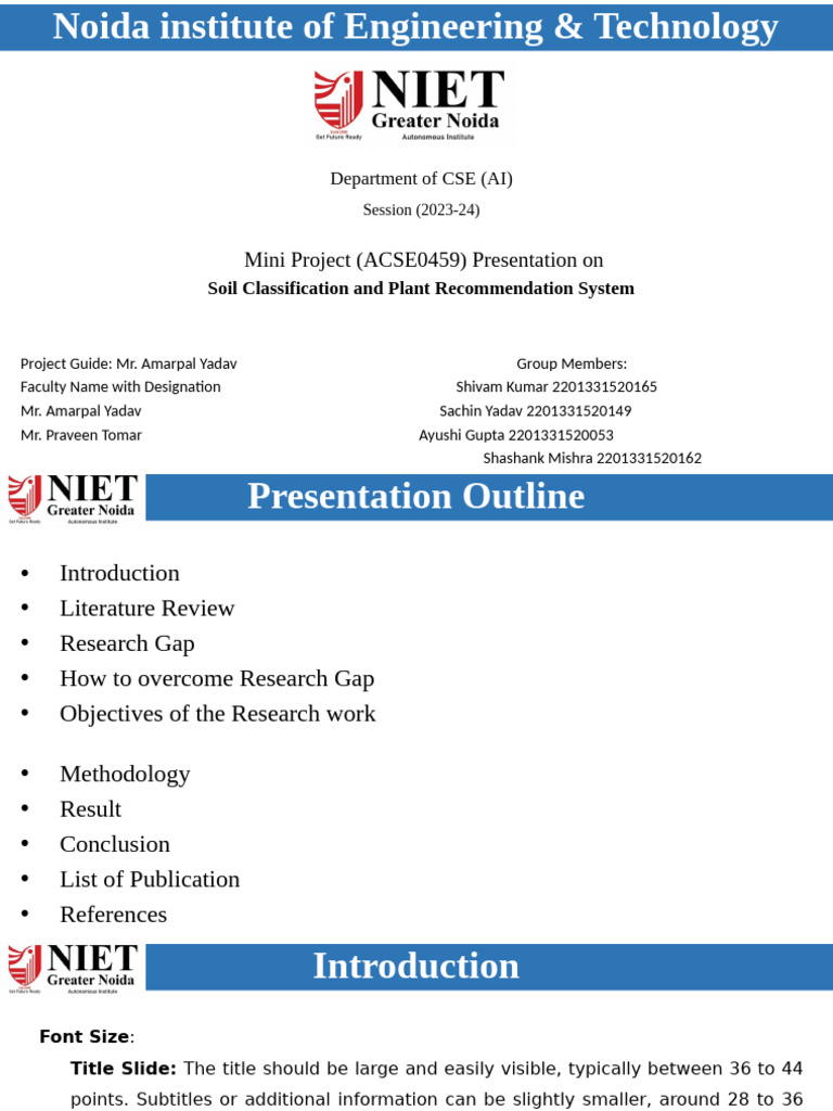 Mini Project Format ACSE0459 PPT Format | PDF | Typefaces | Writing