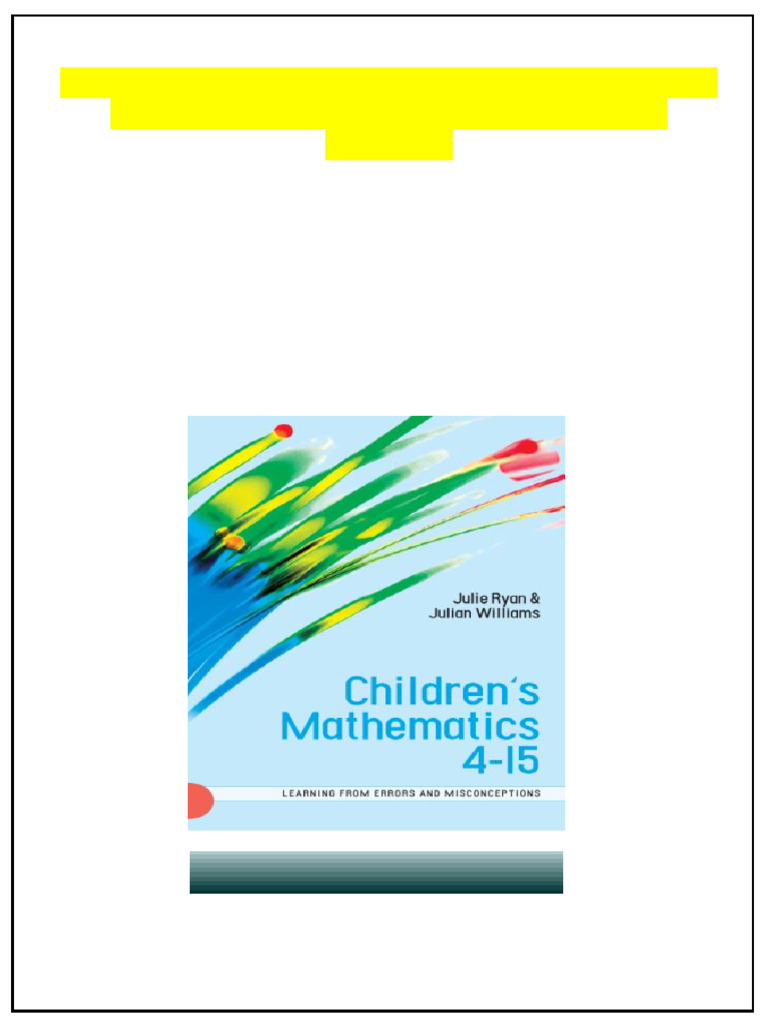 Children S Mathematics 4 15 Learning From Errors and Misconceptions 1st ...