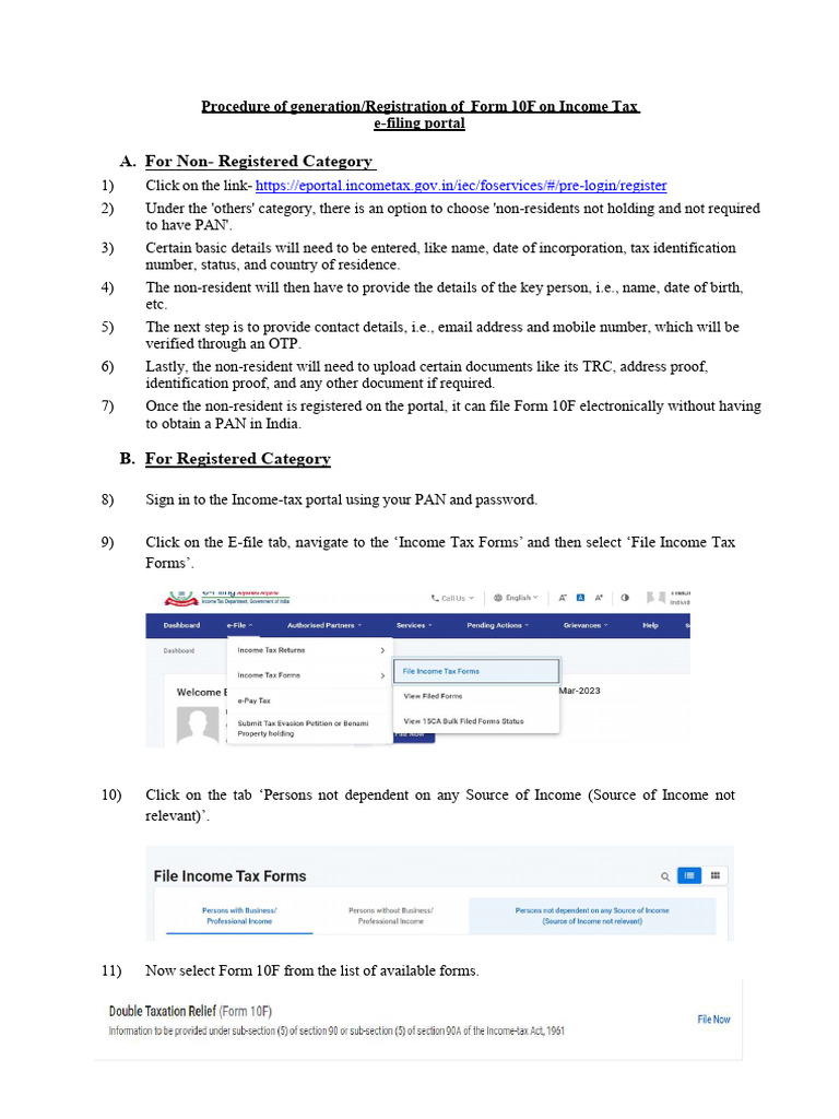 Procedure For Filing Form 10F Electronically | PDF