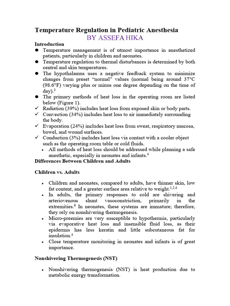 Neonatal Thermoregulation in Anesthesia | PDF | Heat Transfer | Hypothermia