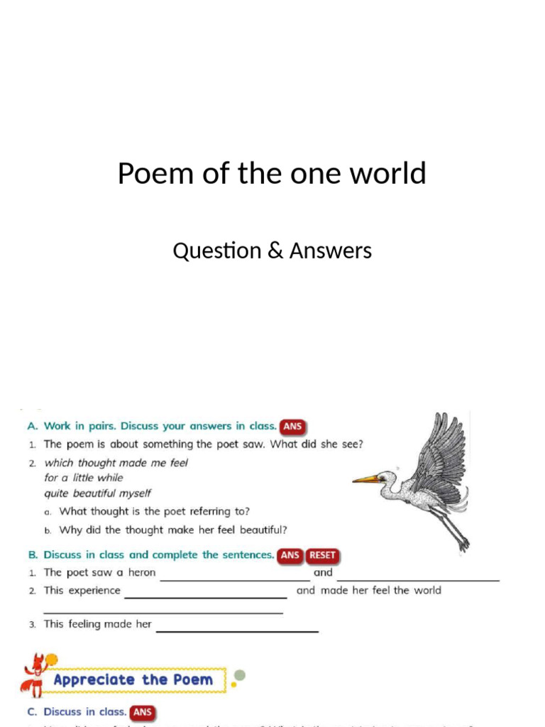 Poem Question and Answer | PDF