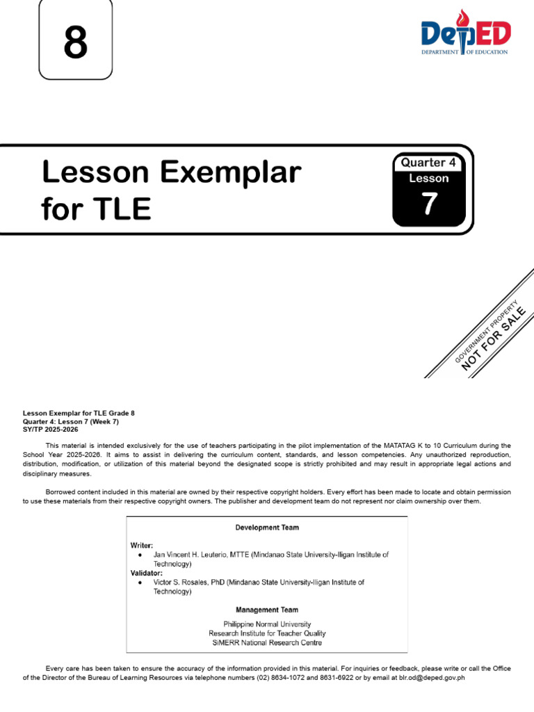 Q4 - LE - TLE 8 - Lesson 7 - Week 7 | PDF | Troubleshooting | Thermostat