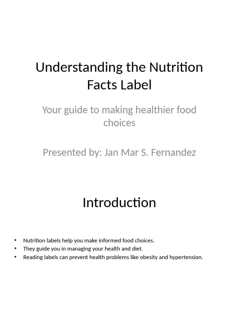 Guide to Reading Nutrition Labels | PDF