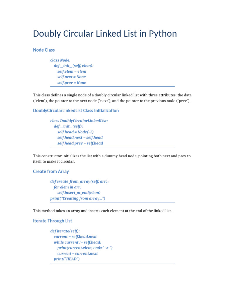 LECTURE 2 Doubly_Circular_Linked_List_Explained | PDF | Algorithms And Data Structures ...