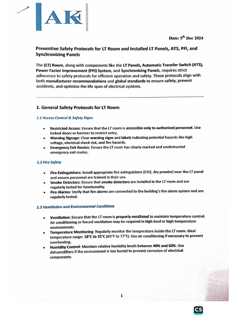 LT Room Safety | PDF