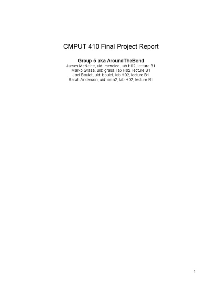 Cmput 410 Final Project Report: Group 5 Aka Aroundthebend | PDF | Http Cookie | Parameter ...