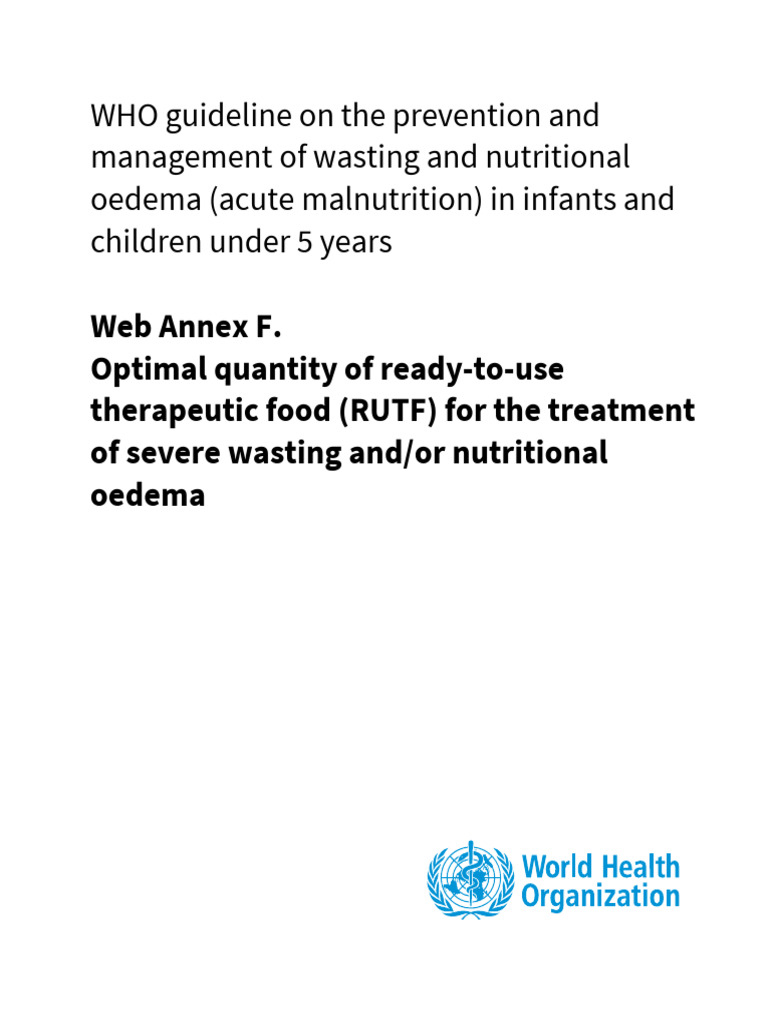 Optimal RUTF Quantity for Malnourished Children | PDF | Nutrition ...