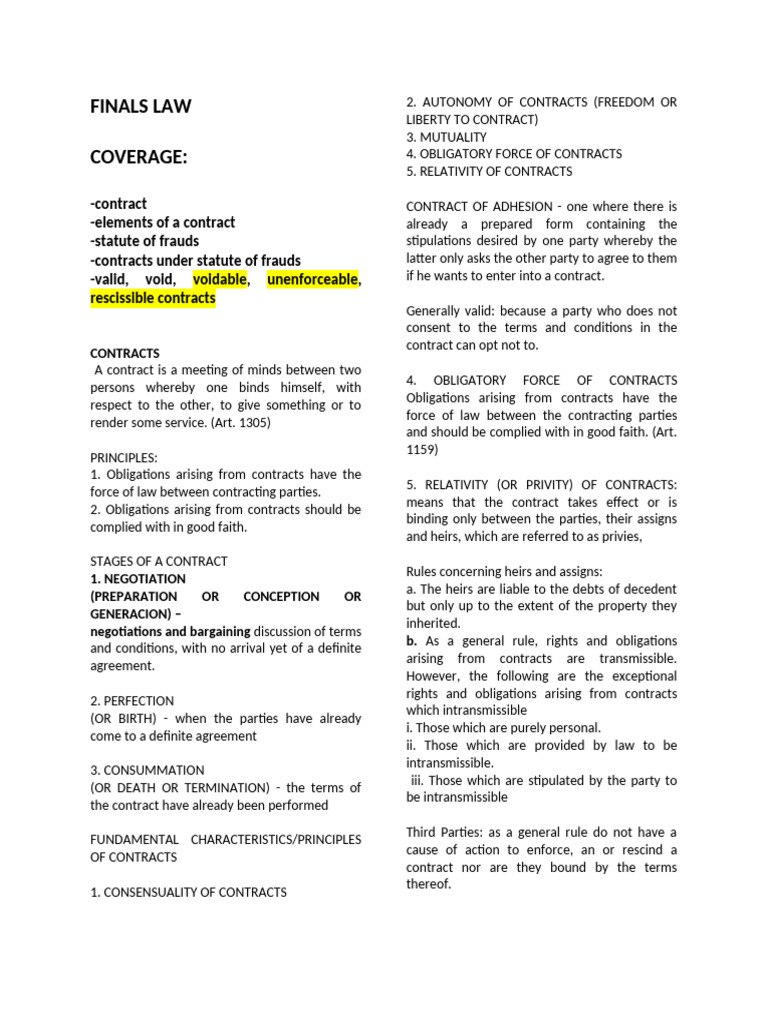Contract Law Essentials and Principles | PDF | Common Law | Private Law