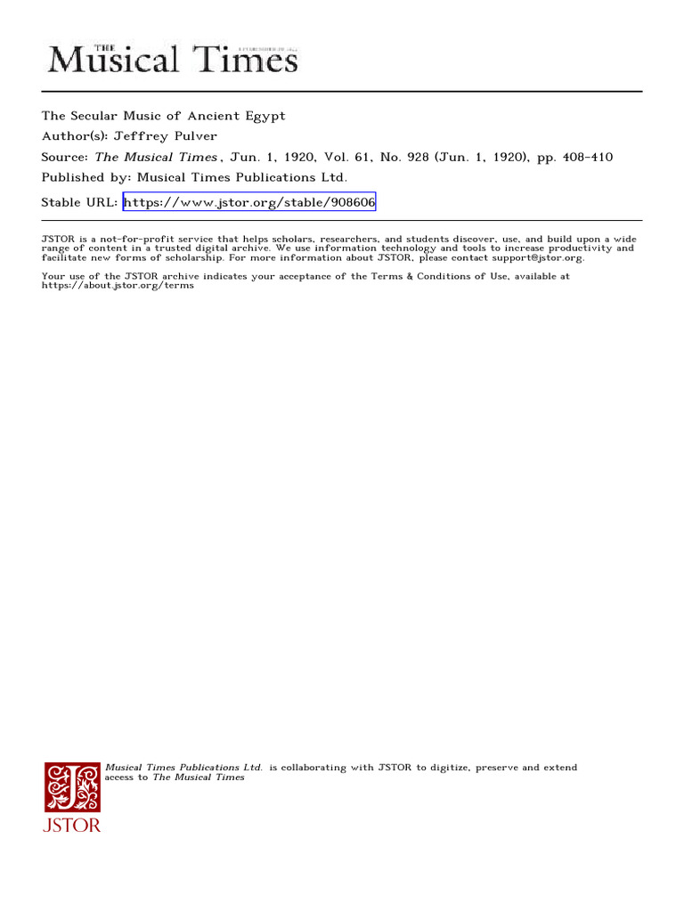 Ancient Egyptian Secular Music Insights | PDF | Musical Instruments ...