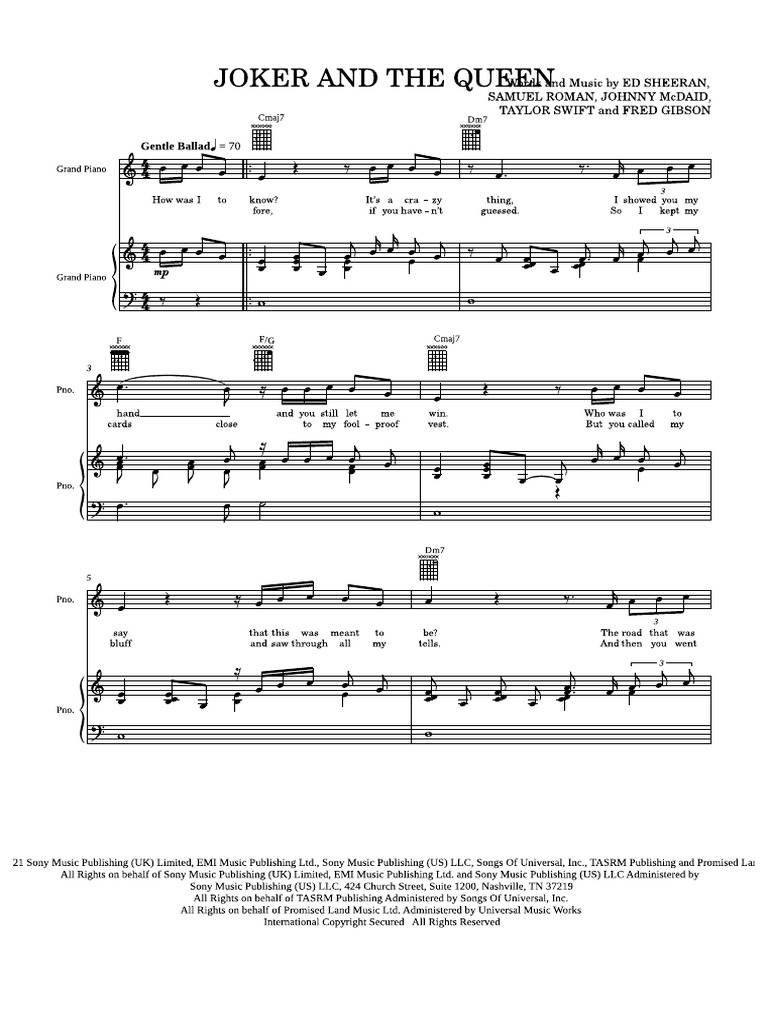 Words and Music by Ed Sheeran, - Samuel Roman, Johnny Mcdaid, - Taylor ...