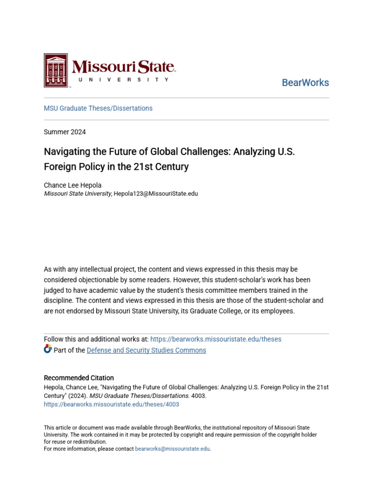 U.S. Foreign Policy in the 21st Century | PDF | Thomas Jefferson ...