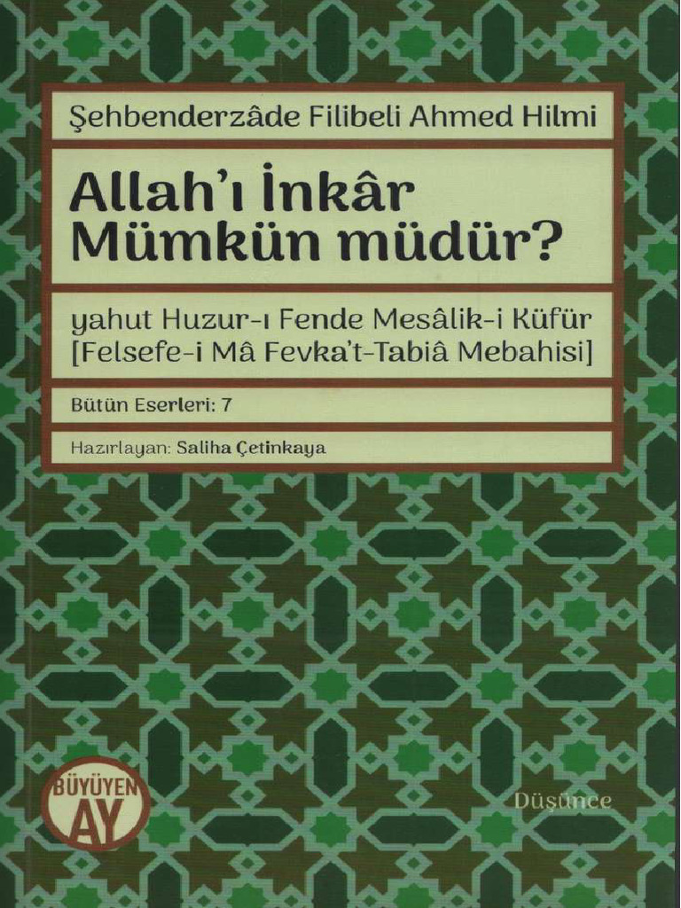 Allah'ı İnkar Mümkün Müdür Şehbenderzade Filibeli Ahmet Hilmi | PDF
