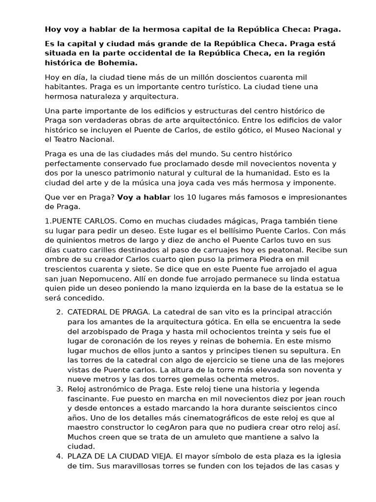 прага Pdf Praga Republica Checa