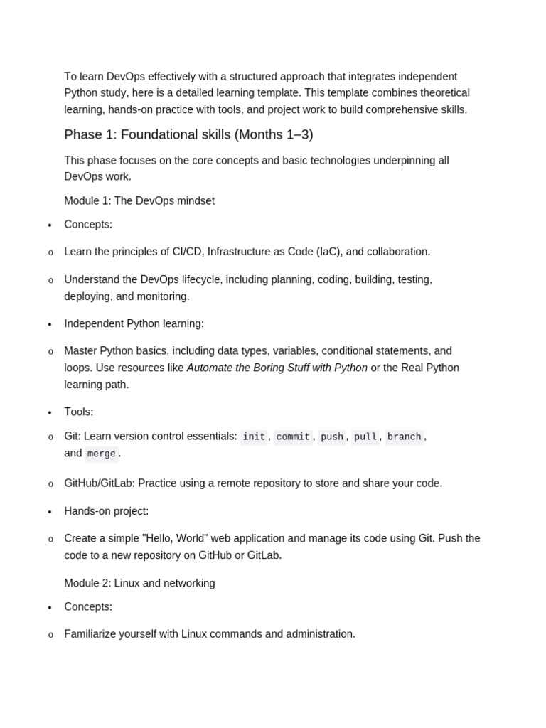 Devops Engineering Learning Template | PDF | Python (Programming Language) | Cloud Computing