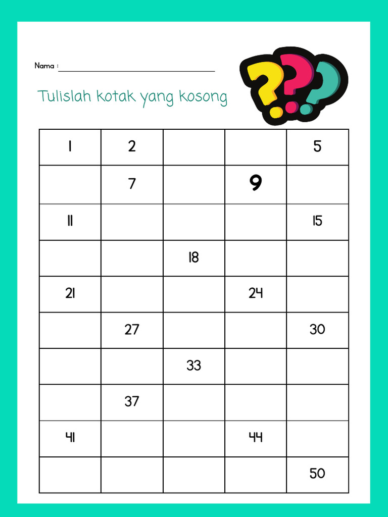 What's Missing Numbers 1-100 Worksheet | PDF