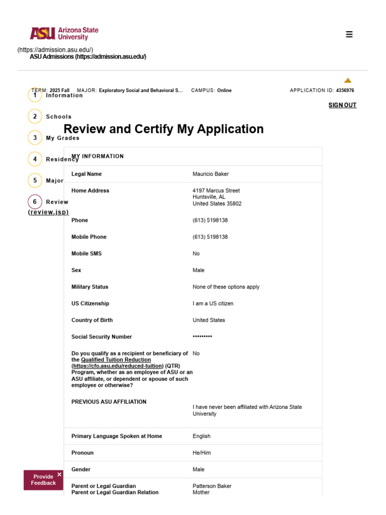 ASU Online Application for Fall 2025 | PDF | Arizona State University ...