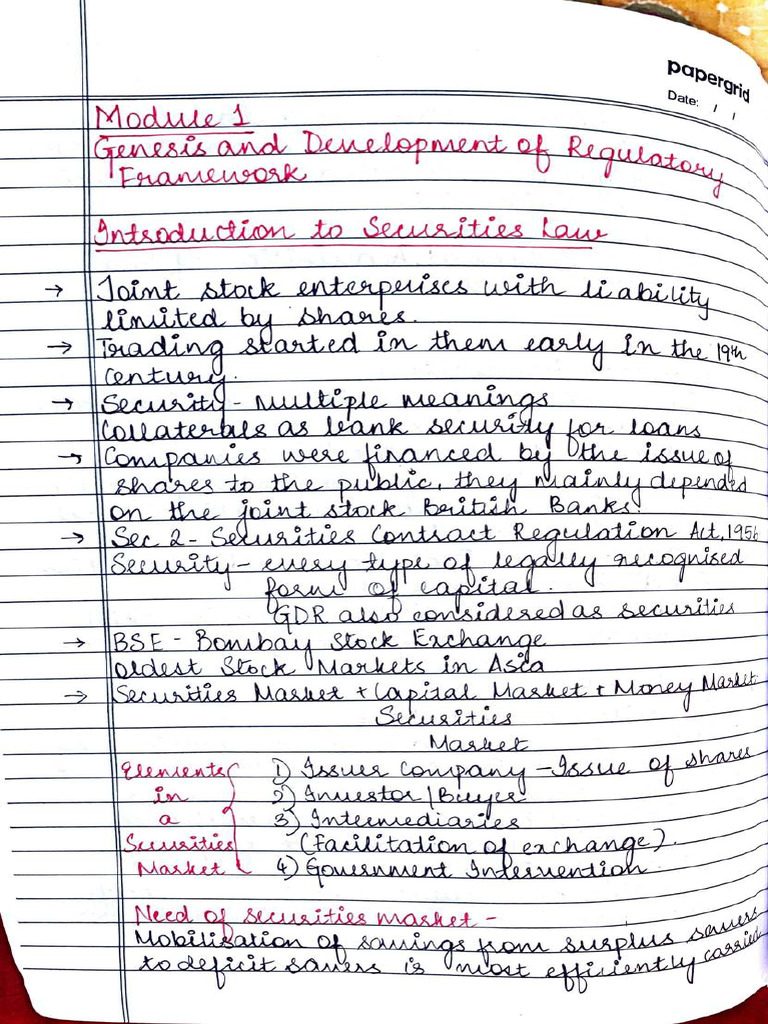 Securies Law Notes | PDF