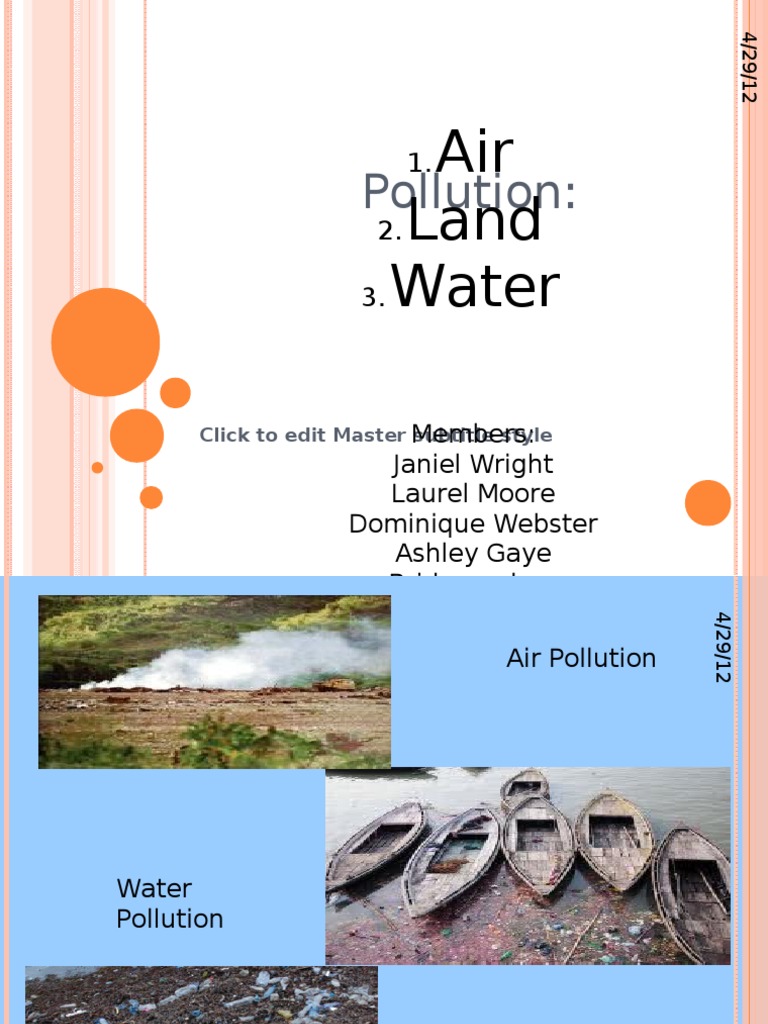 Air Land Water: Pollution | PDF | Atmosphere Of Earth | Pollution