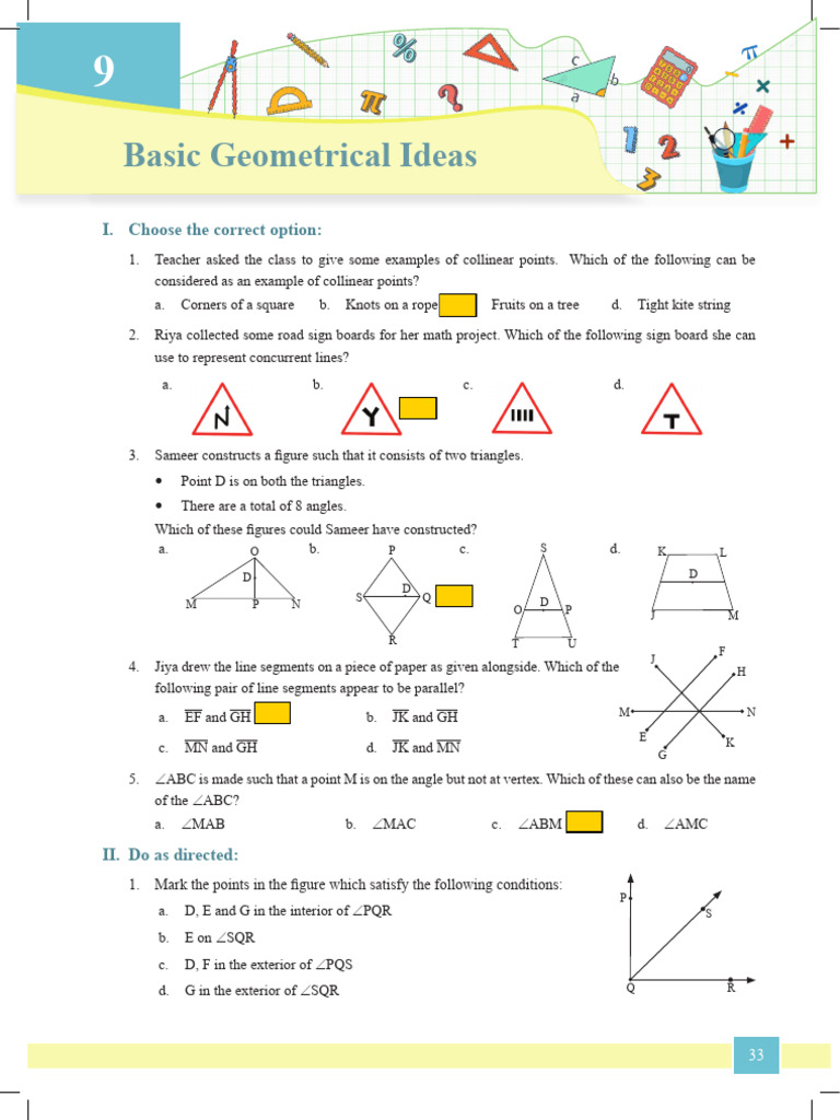 As WB CB VI Math Basic Geometrical Ideas | PDF | Circle | Triangle