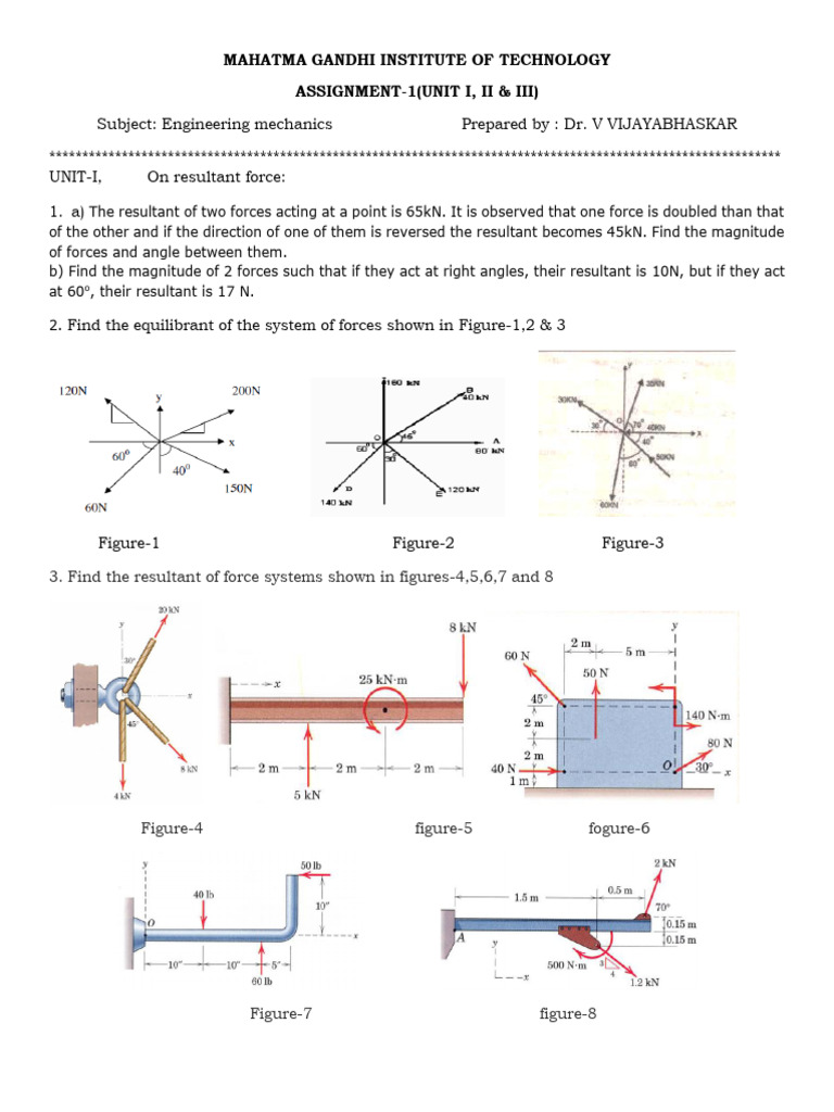 EM Assignment 1 (2025) | PDF | Friction | Force