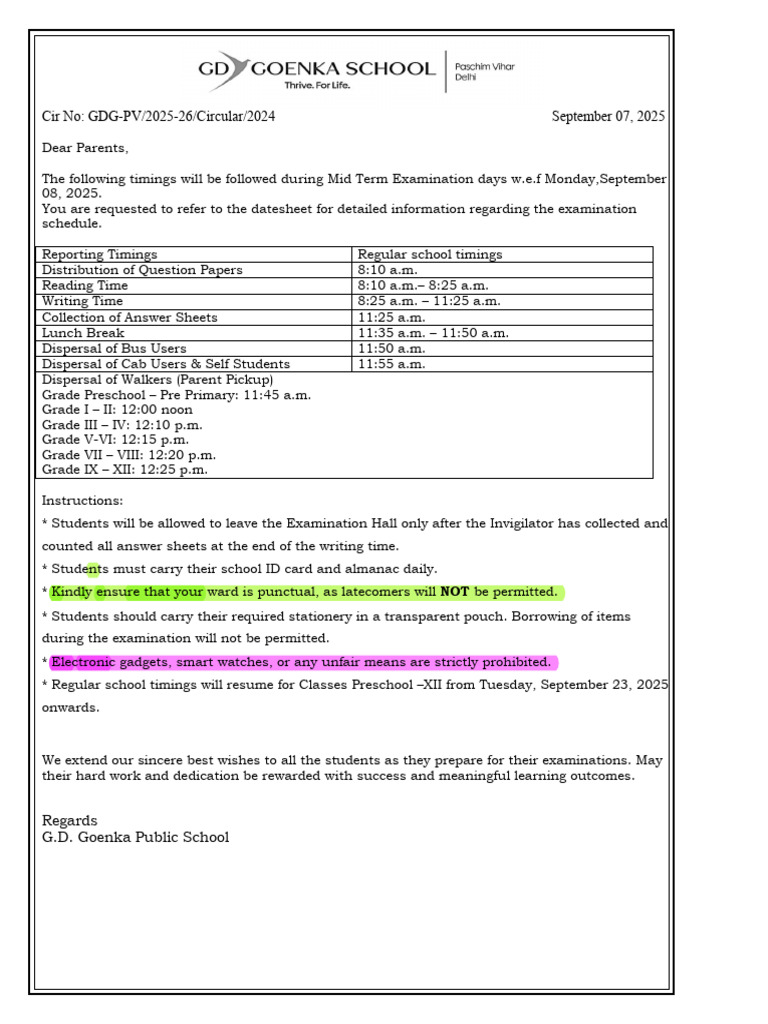 Mid Term Exam 2025 Guidelines | PDF
