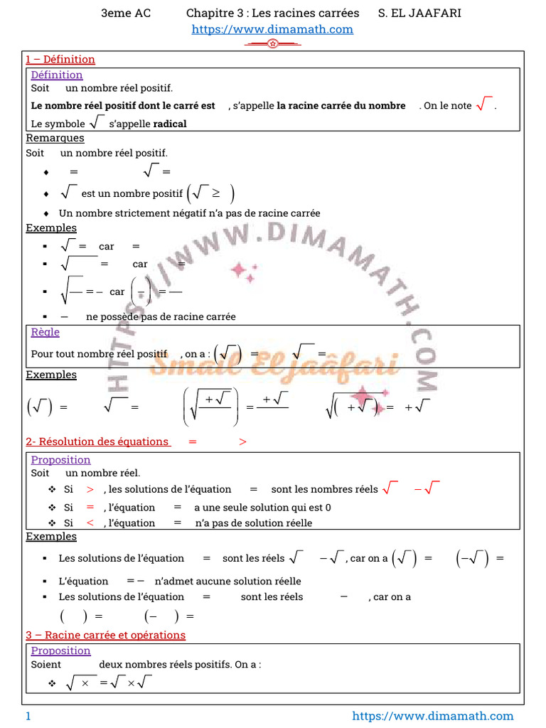 Comprendre les racines carrées en mathématiques | PDF | Racine carrée ...