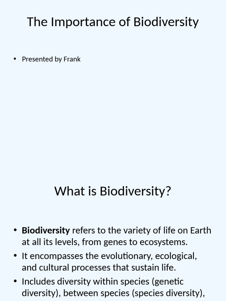 Importance of Biodiversity Explained | PDF | Biodiversity | Ecosystem