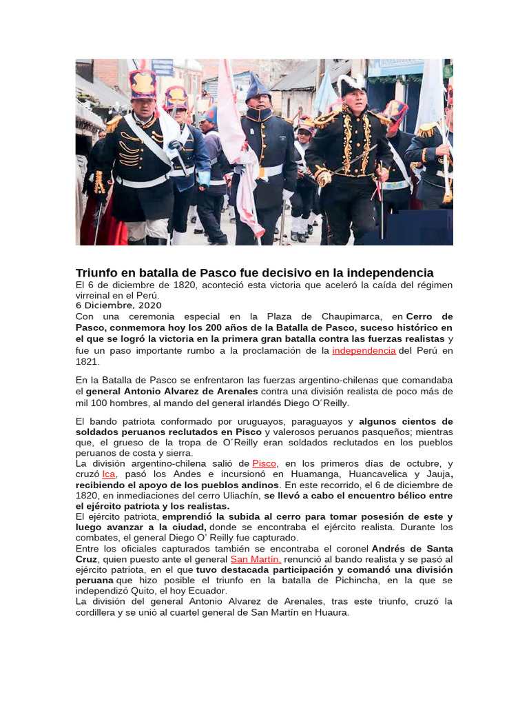 Batalla de Pasco | PDF