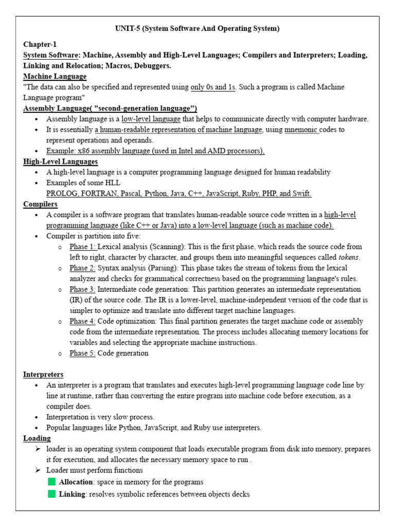 System Software and Operating System | PDF | Process (Computing) | Operating System