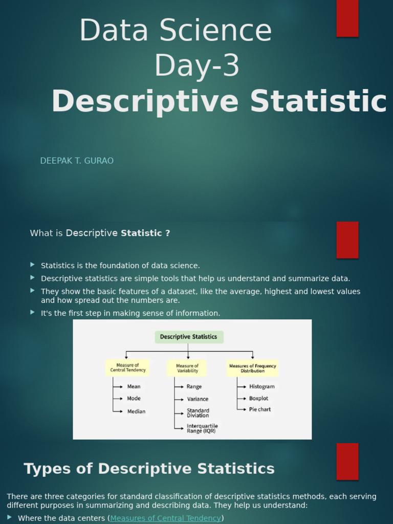 Descriptive Statics | PDF | Variance | Statistics