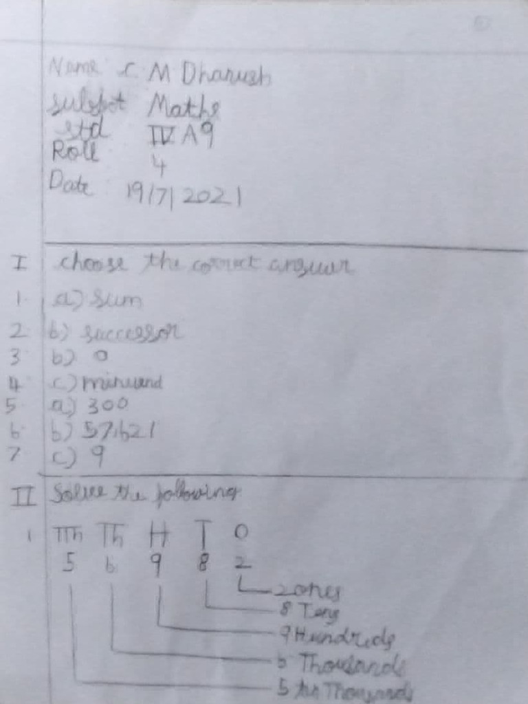 Dhanush Maths Exam IV A9 | PDF