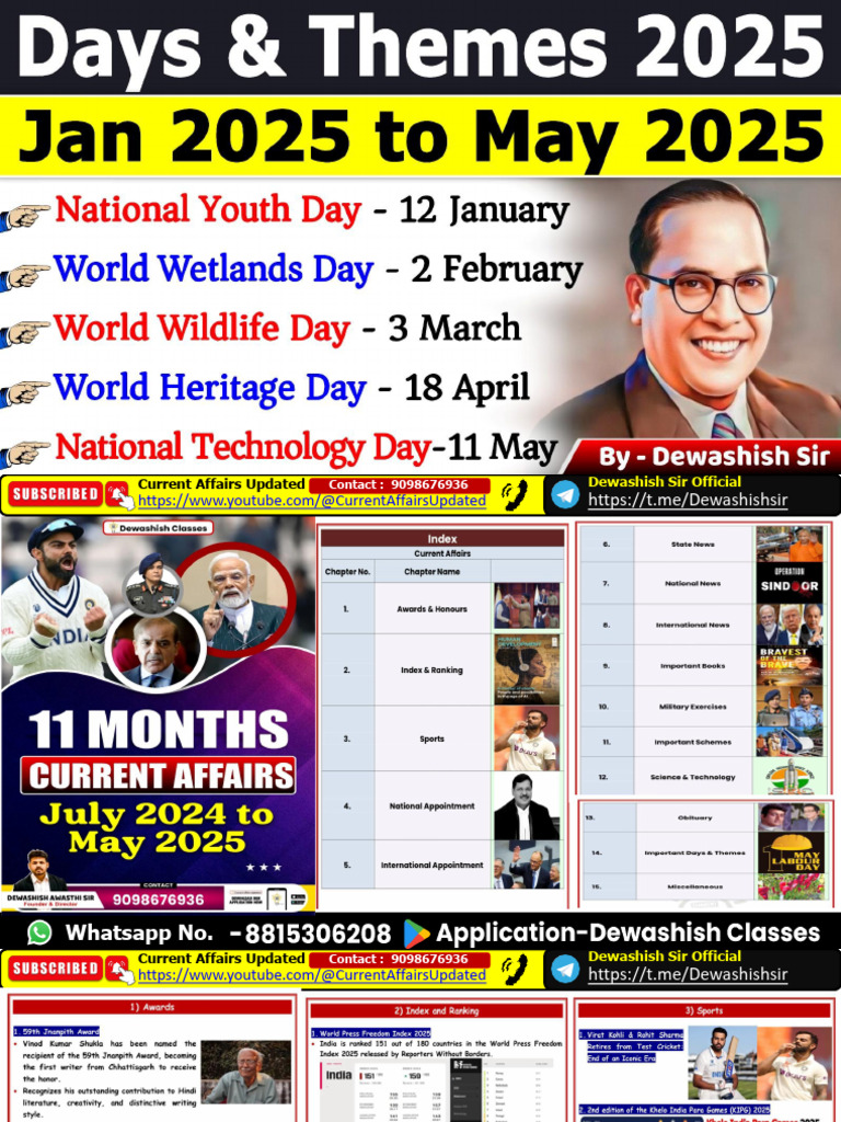 Days & Themes 2025 Jan To May 2025 | PDF