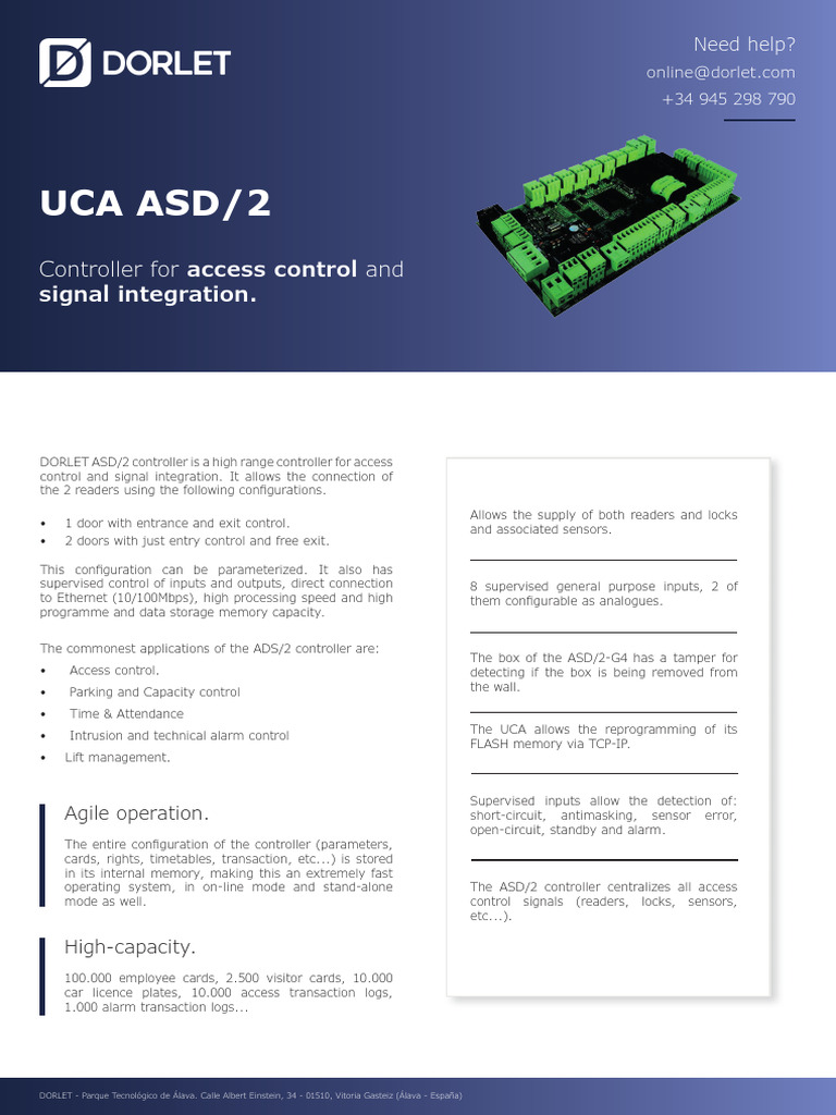 Dorlet ASD/2 Controller Manual | PDF | Access Control | Power Supply