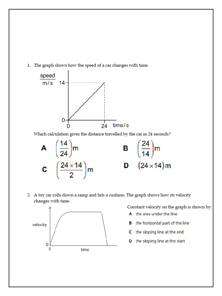 Motion Graphs Physics Assignment | PDF | Acceleration | Velocity