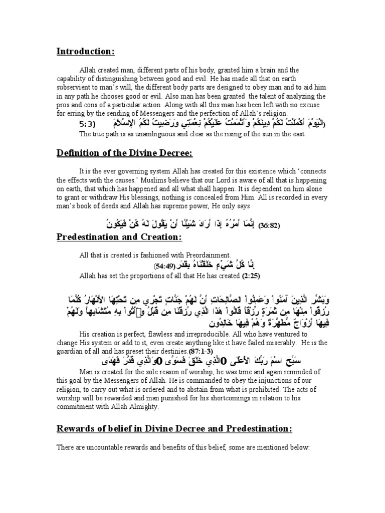 Divine Decree and Predestination | Abrahamic Religions | Mythology