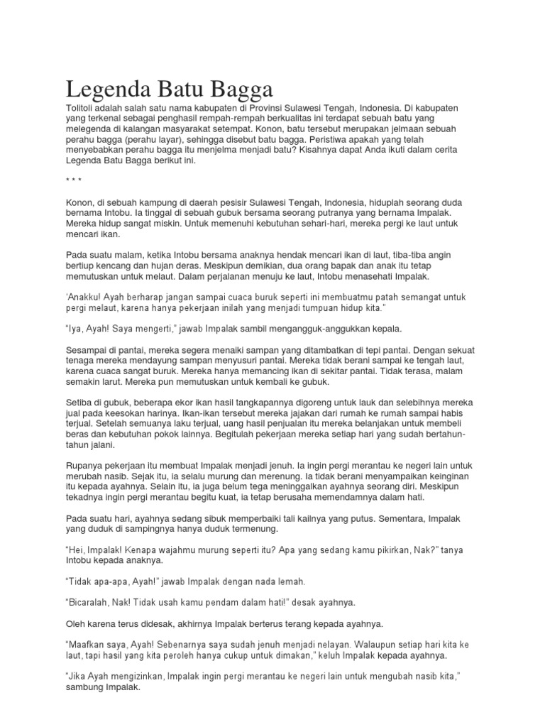 Legenda Batu Bagga | PDF | Memasak, Makanan, & Anggur