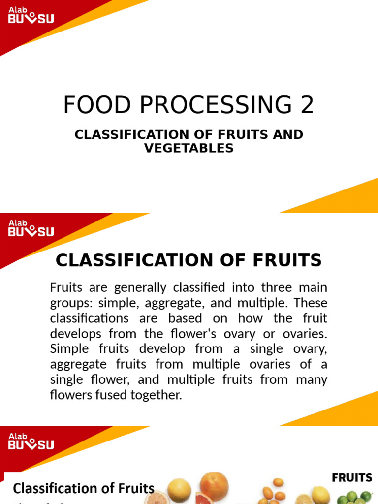 Fp2 Classification of Fruits and Vegetables | PDF | Cooking | Vegetables
