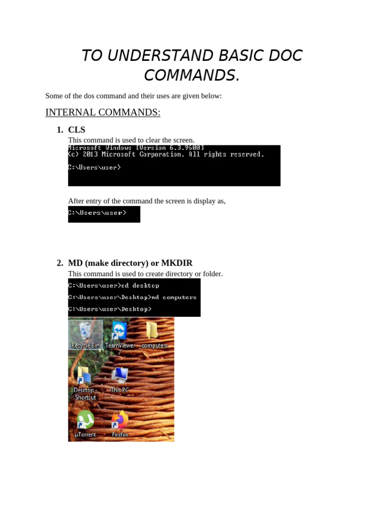 To Understand Basic Doc Commands 2 | PDF