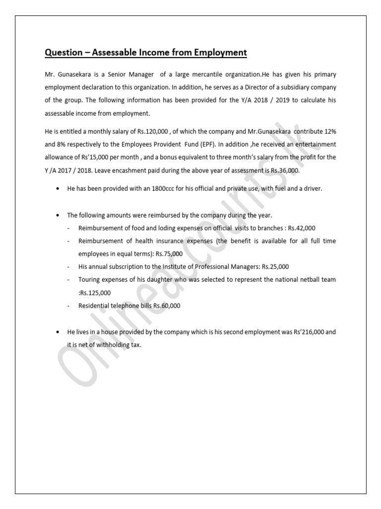 3.1) Employment Income Question | PDF
