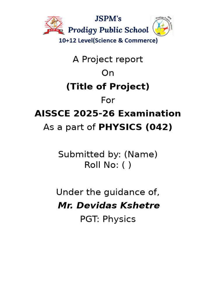 Project Physics Certificate 2025-26 | PDF
