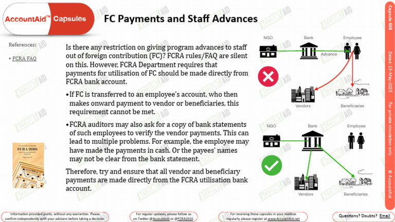 FC Payments and Staff Advances | PDF | Money