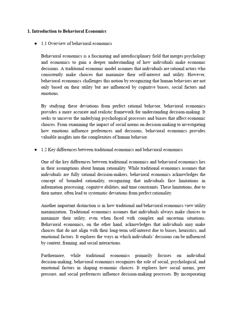 Behavioral Economics | PDF | Behavioral Economics | Game Theory