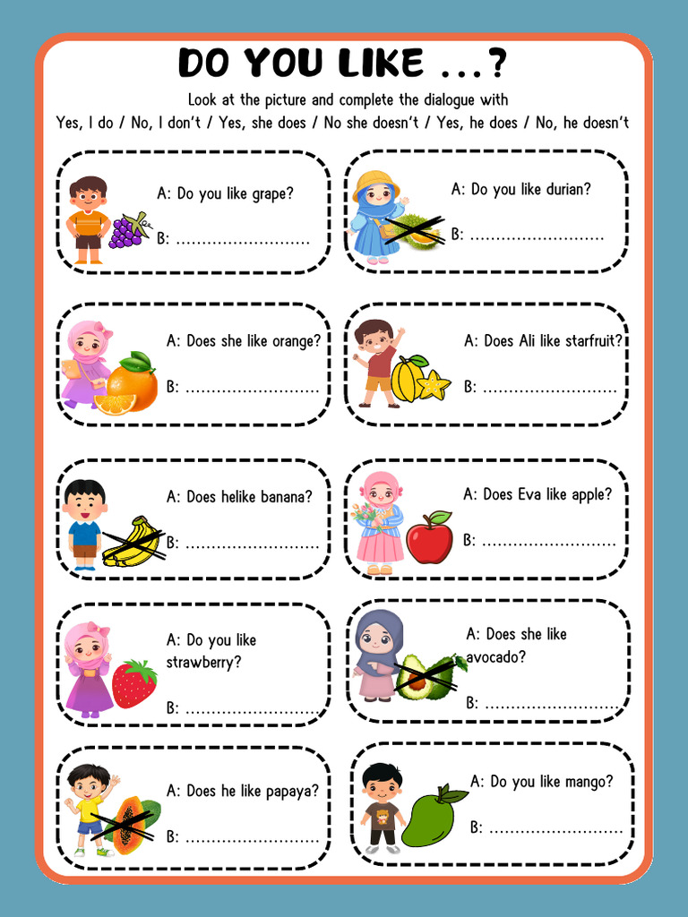 Fruit Preference Dialogue Exercise | PDF