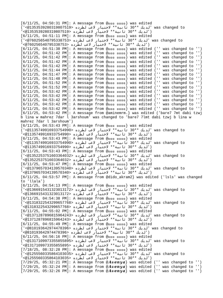 Message Edits Log Summary | PDF