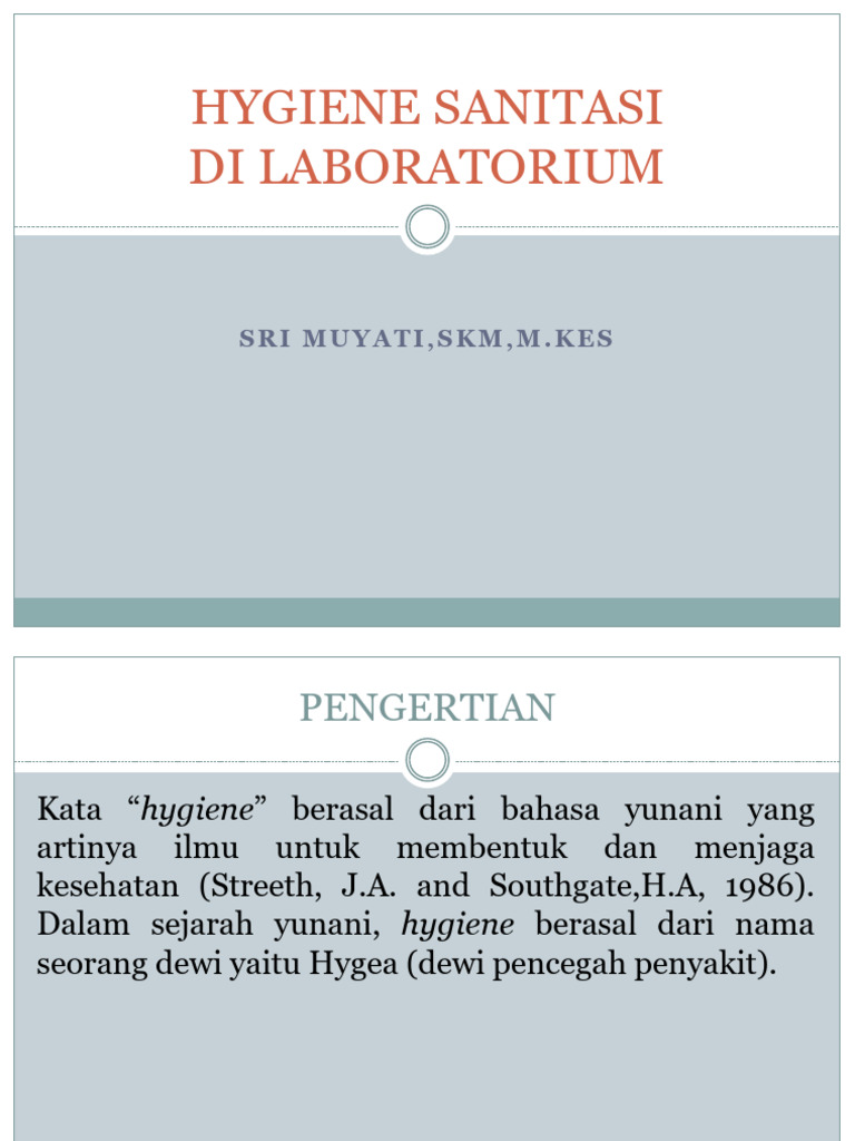 Hygiene dan Sanitasi Laboratorium | PDF