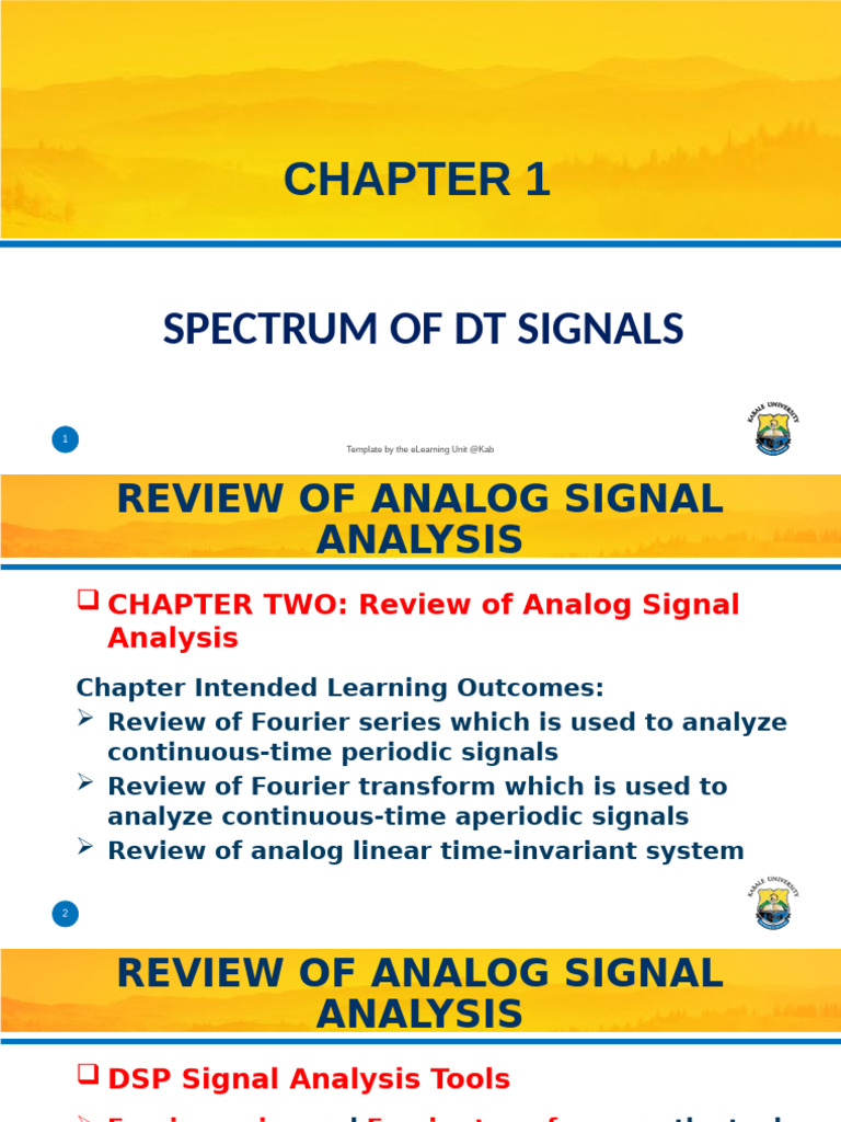 Ele4101-Dsp Slides-2 | PDF | Fourier Series | Digital Signal Processing