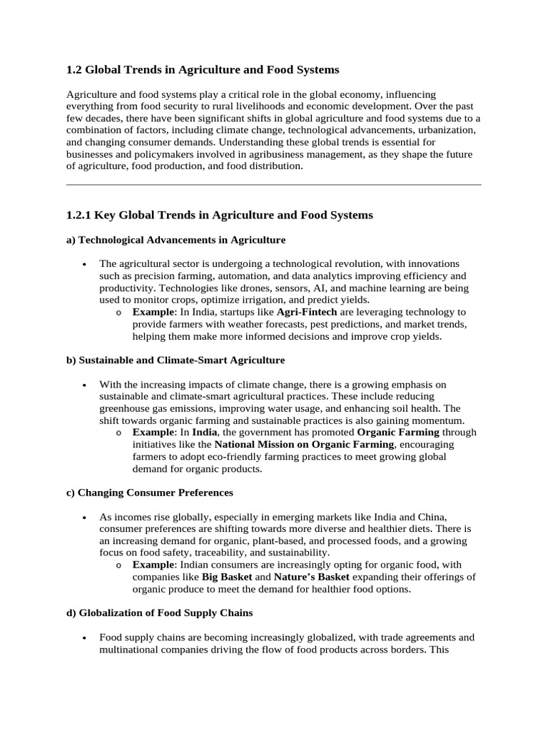 Global Trends in Agriculture 2023 | PDF | Agriculture | Smallholding
