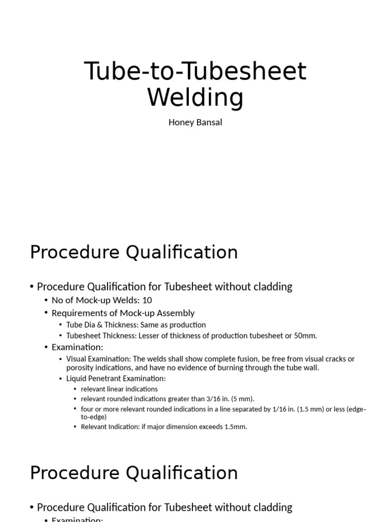 Tube To Tubesheet Welding | PDF | Welding | Construction