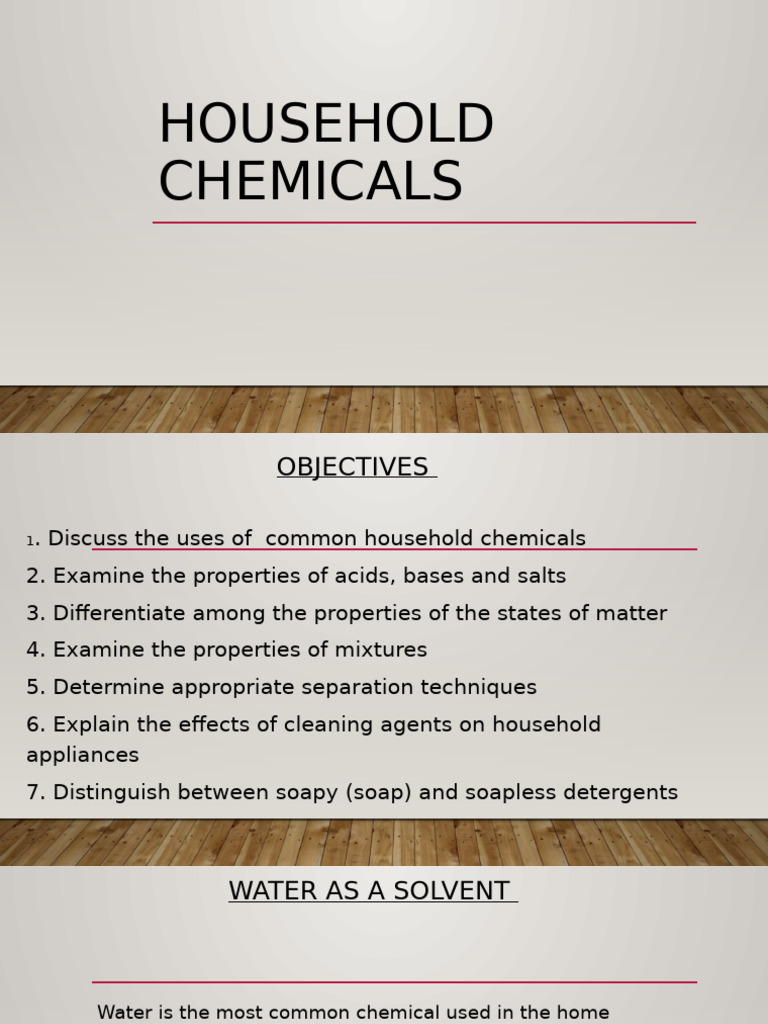 Common Household Chemicals and Uses | PDF | Disinfectant | Hygiene