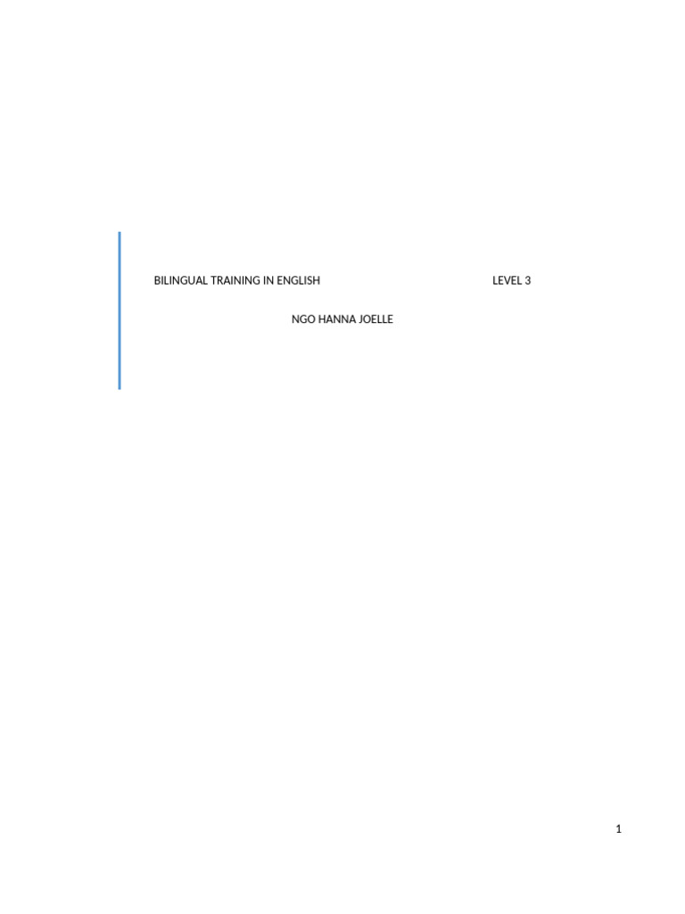 Bilingual English Training Course Outline | PDF | Résumé | Essays